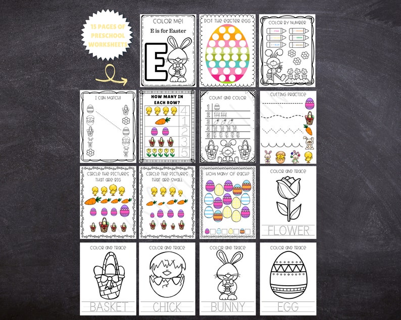 Printable Easter Activities for Kids Preschool Worksheets - Etsy
