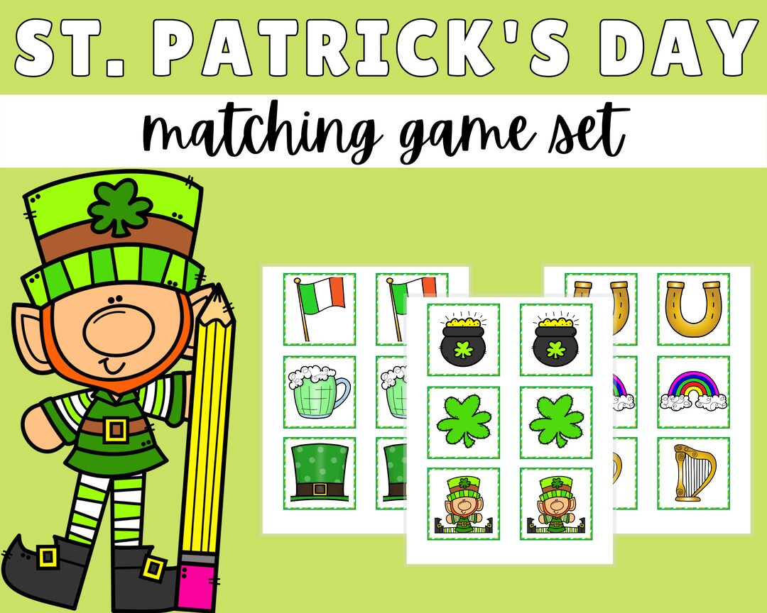 St. Patrick's Day Matching Game, St. Patricks Day Memory Game ...