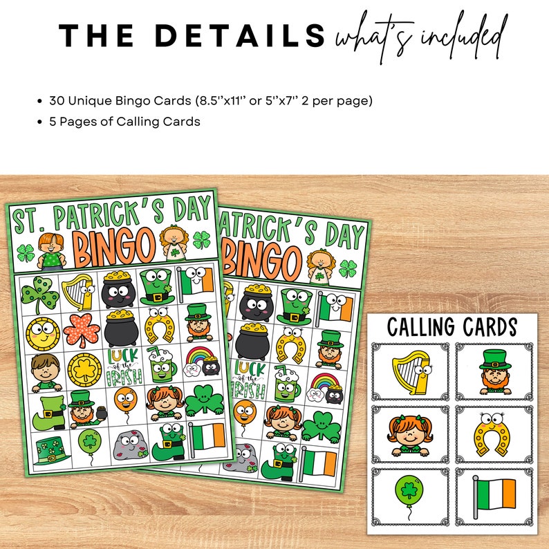 St Patricks Day Bingo Boards, St Patricks Day Bingo for Kids, St ...
