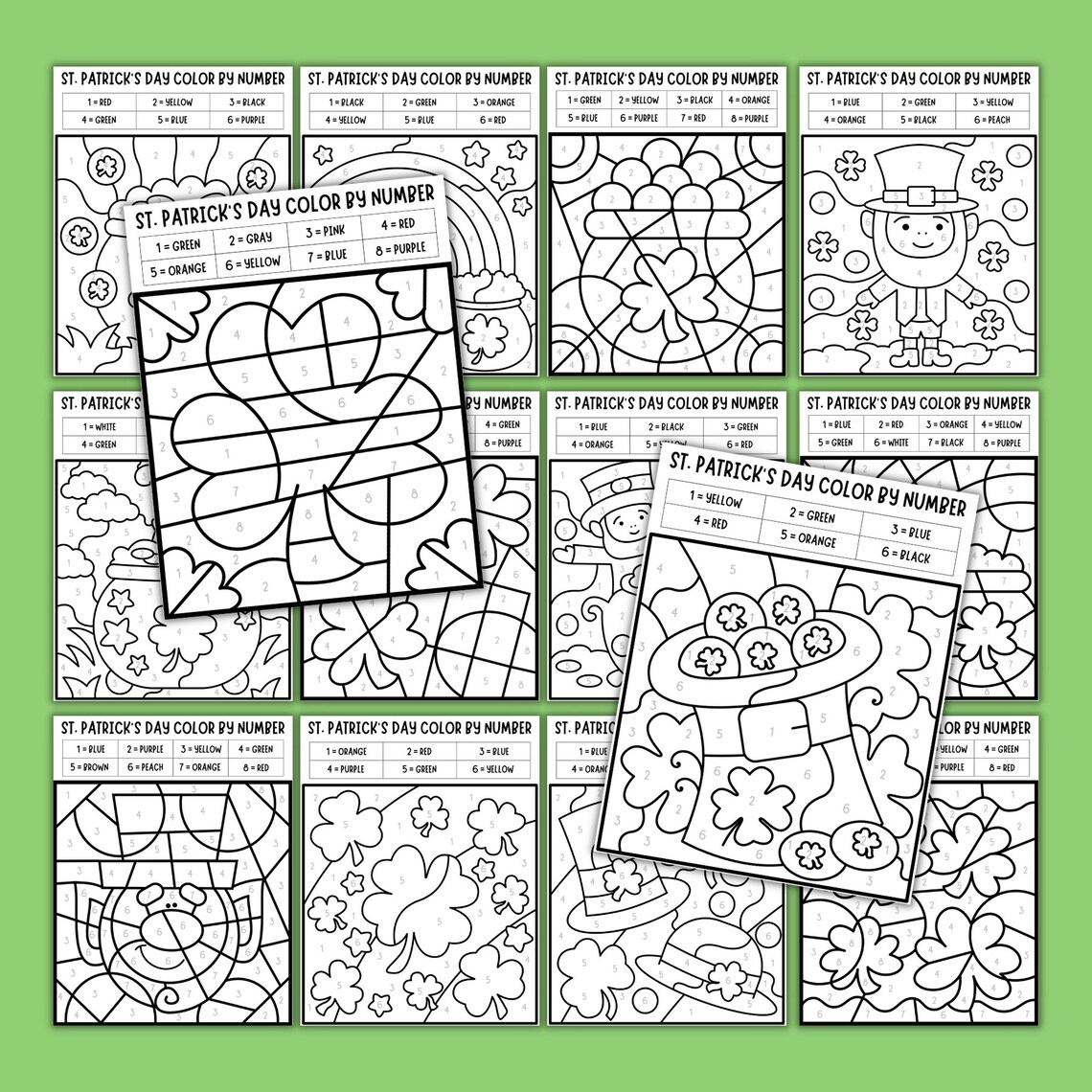 St Patricks Day Color by Number, St Patricks Day Coloring Sheets PDF ...