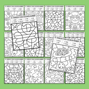 St Patricks Day Color by Number, St Patricks Day Coloring Sheets PDF ...
