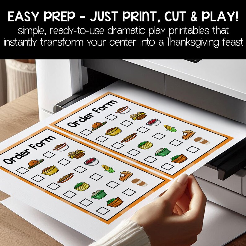 Thanksgiving Dramatic Play Set, Thanksgiving Pretend Play Printables ...
