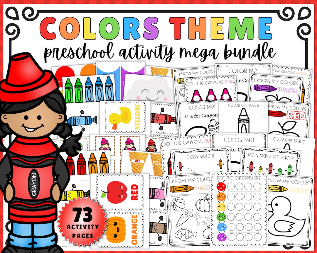 Printable Preschool Color Worksheets Kids Activities - Etsy