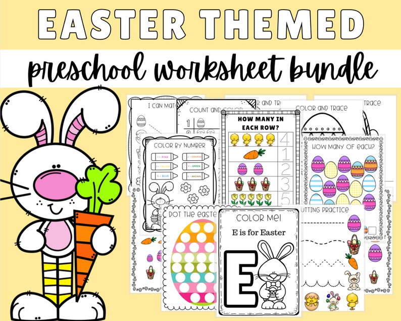 Printable Easter Activities for Kids Preschool Worksheets - Etsy