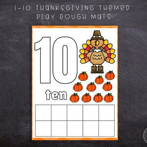 Printable Thanksgiving Number Play Dough Mats, Play Doh, Number ...