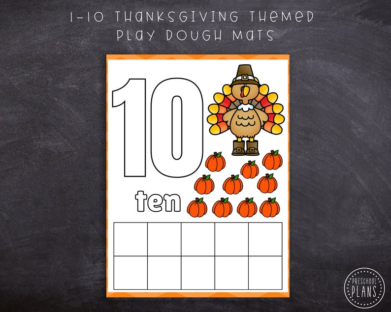 Printable Thanksgiving Number Play Dough Mats, Play Doh, Number ...