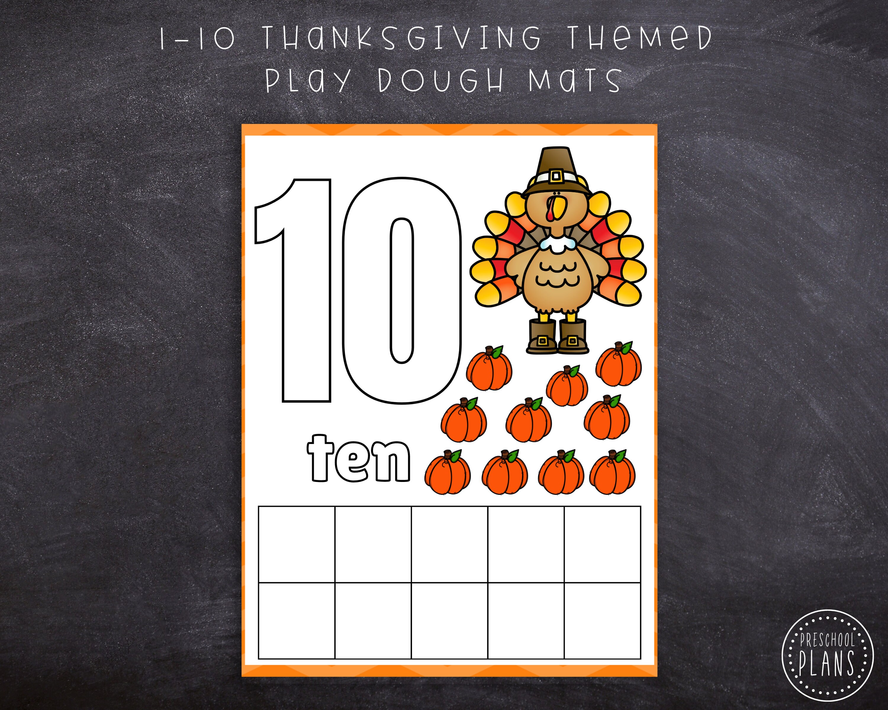 Printable Thanksgiving Number Play Dough Mats, Play Doh, Number ...