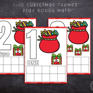 Printable Christmas Number Play Dough Mats, Play Doh, Number Printables ...