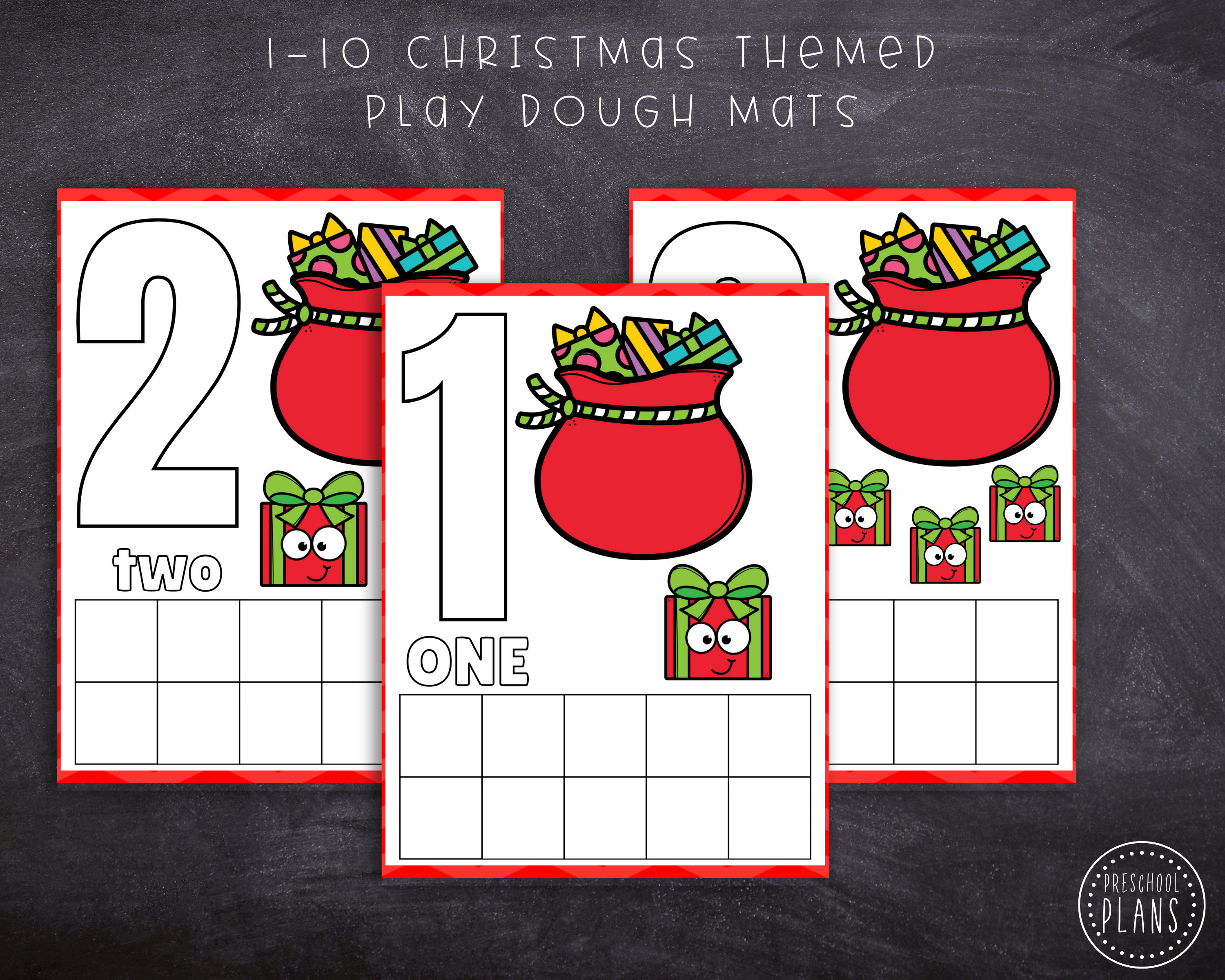 Printable Christmas Number Play Dough Mats, Play Doh, Number Printables ...