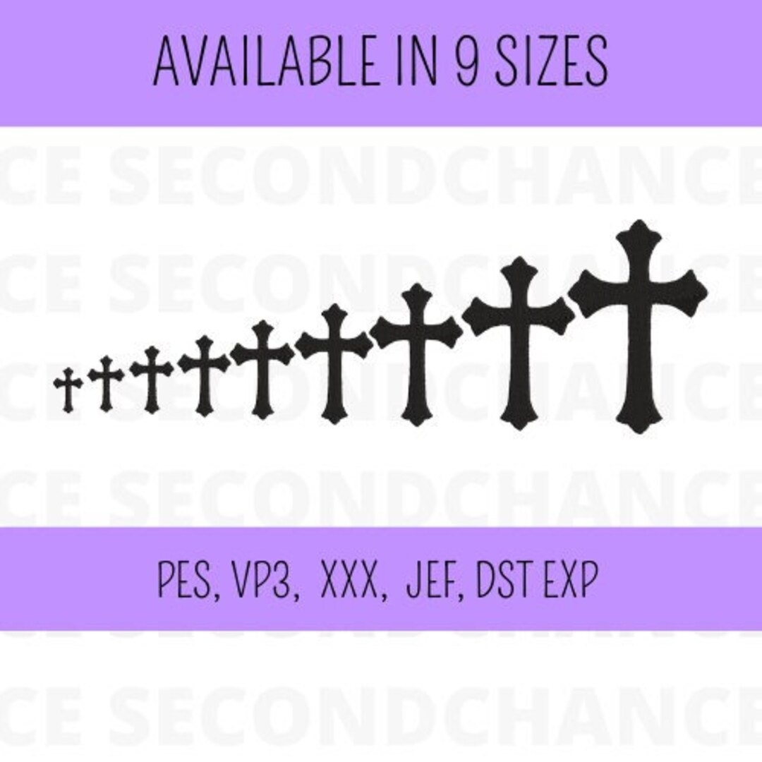 Trendy Cross Embroidery File Pes, Jef, Xxx, Dst, Exp, Vp3 - Etsy