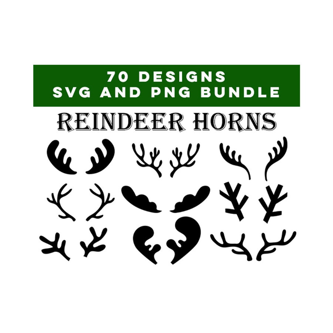 70 Reindeer Antlers SVG and PNG Cricut Templates Easy - Etsy Australia