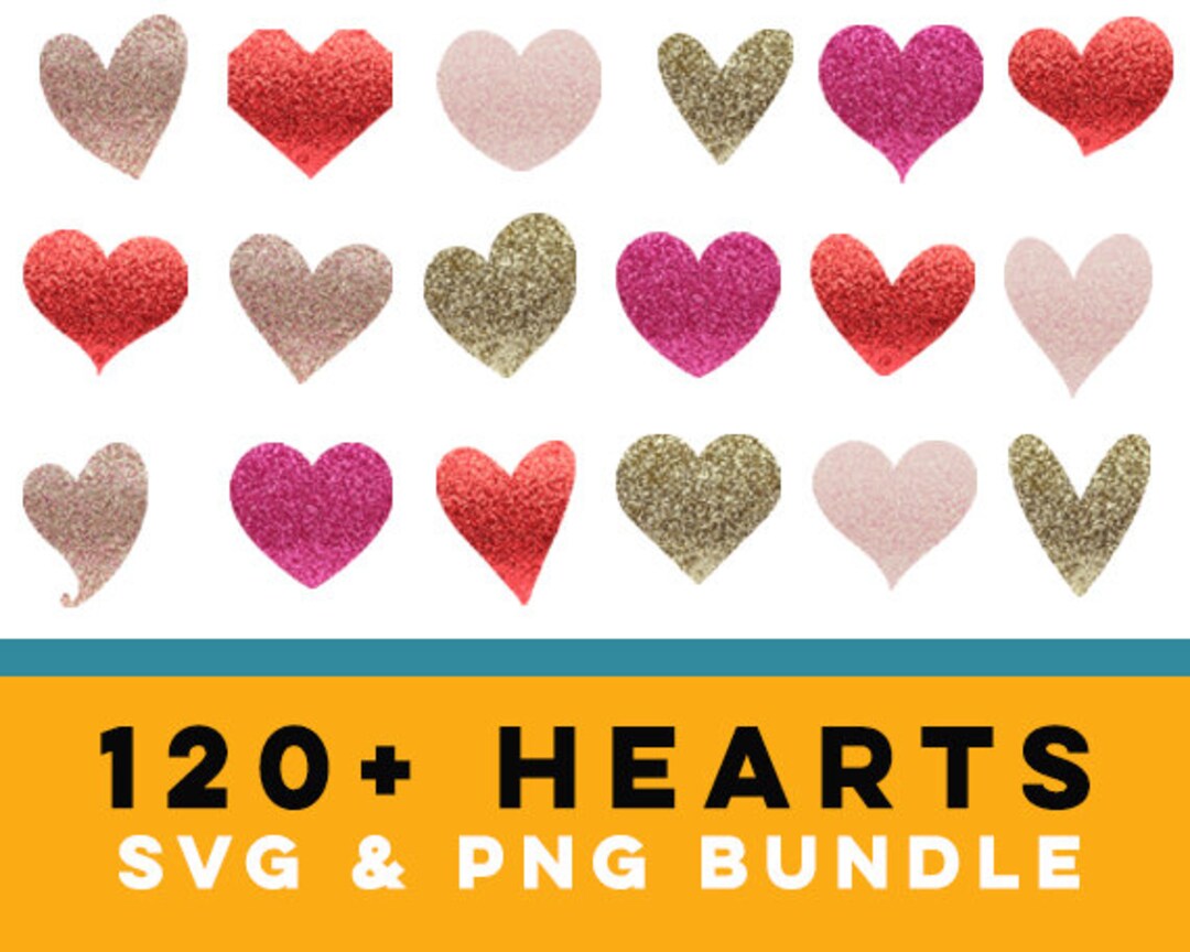 120 SVG Bundle Hearts SVG Laser Hearts Clipart Bundle Hearts Vector ...