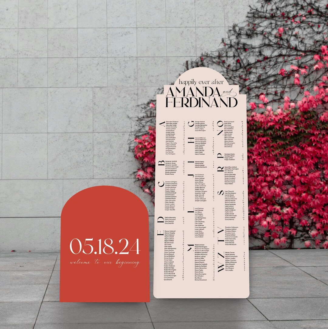 Stands on Its Own Custom Wedding Seating Chart, 6ft Arch Seating Chart ...