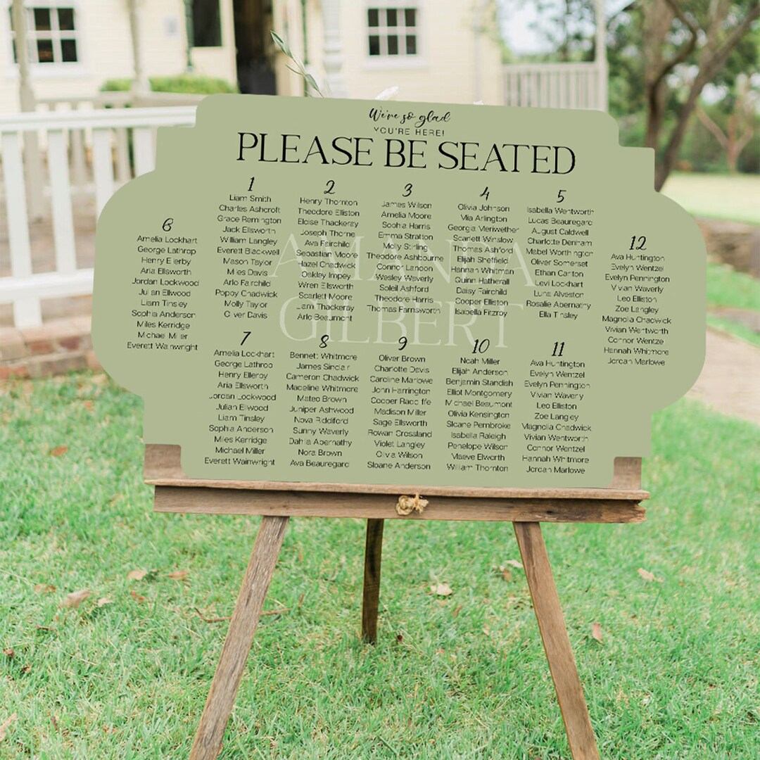 Custom Wedding Seating Chart, Wedding Signage for Tabletops or Easels ...