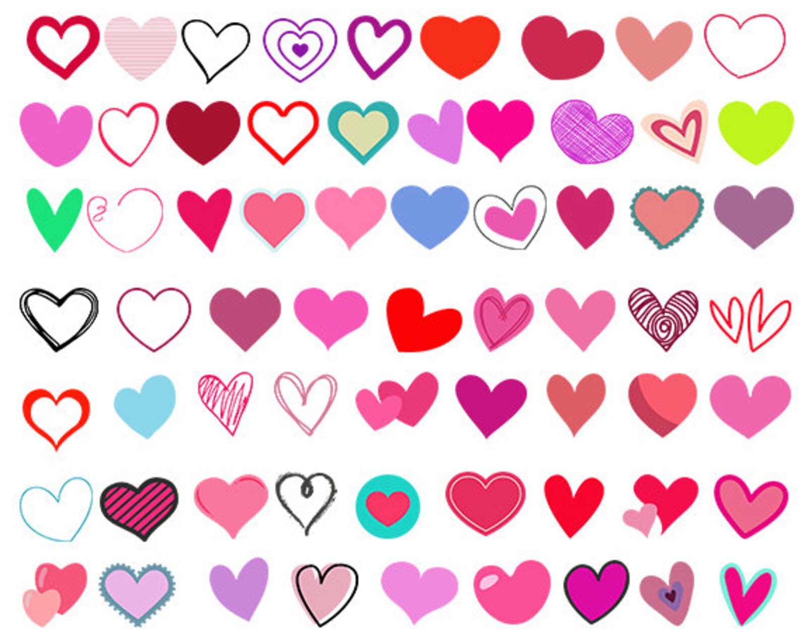 120 SVG Bundle Hearts SVG Laser Hearts Clipart Bundle Hearts Vector ...