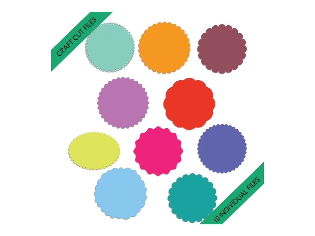 Circle Scallop Cut Files Template for Gift Tag Scallop SVG - Etsy