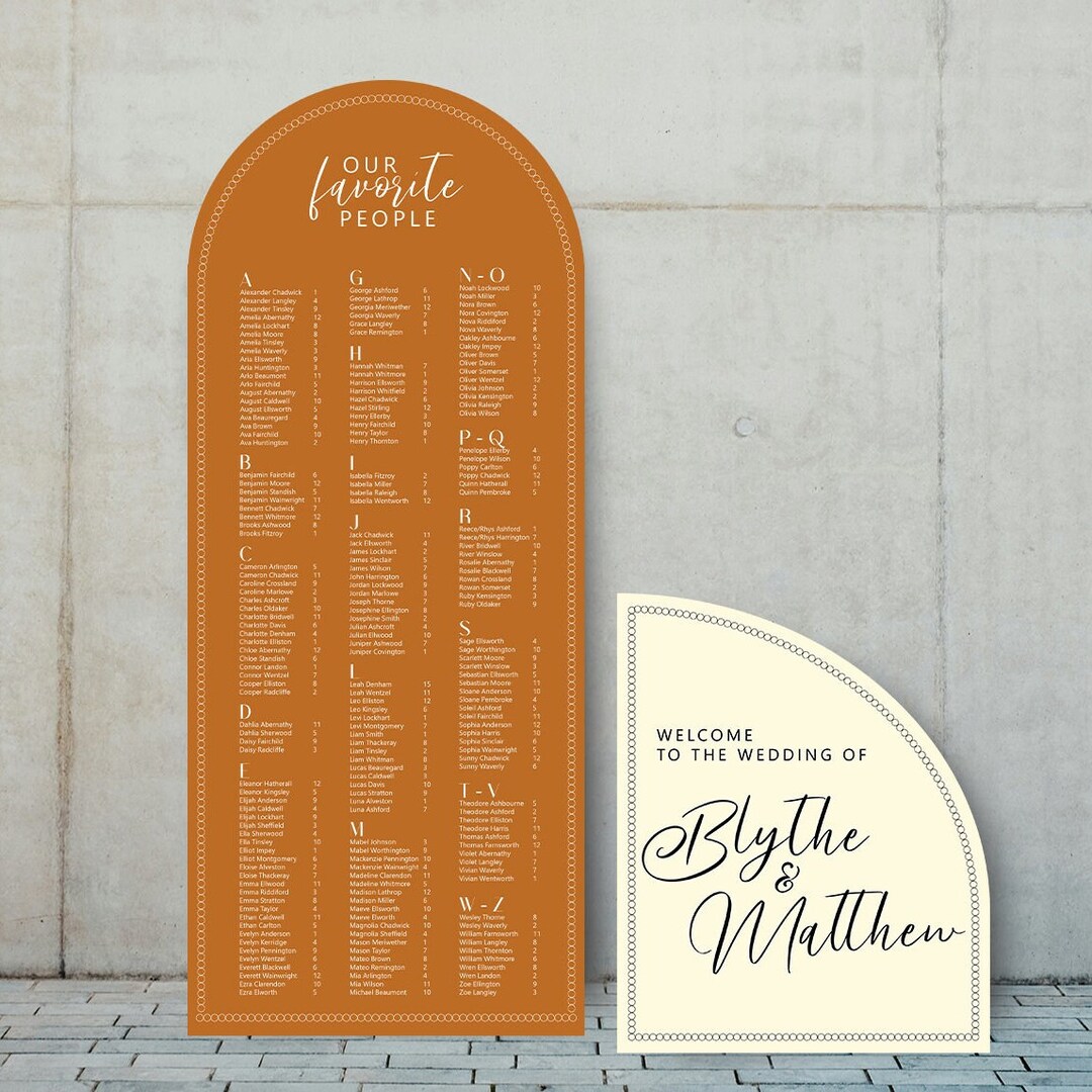 Stands on Its Own Custom Wedding Seating Chart, 6ft Arch Seating Chart ...