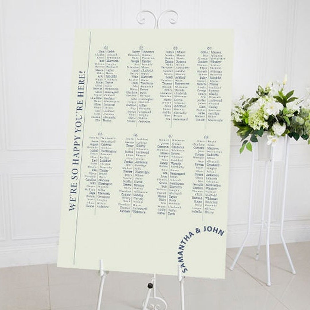 Custom Wedding Seating Chart, Wedding Signage for Tabletops or Easels ...