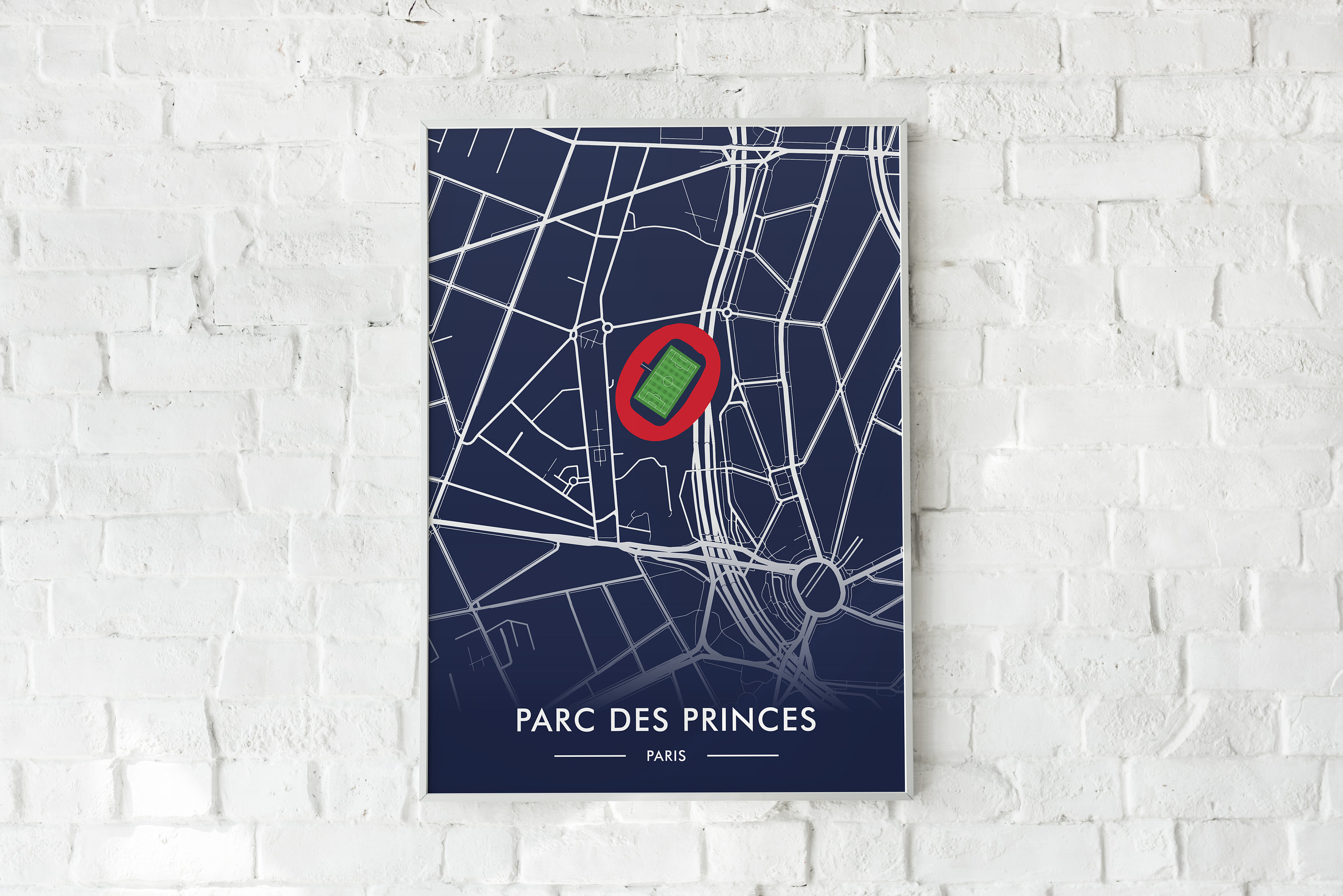Parc Des Princes Map Poster Paris Printed Illustration Ideal Gift Idea ...