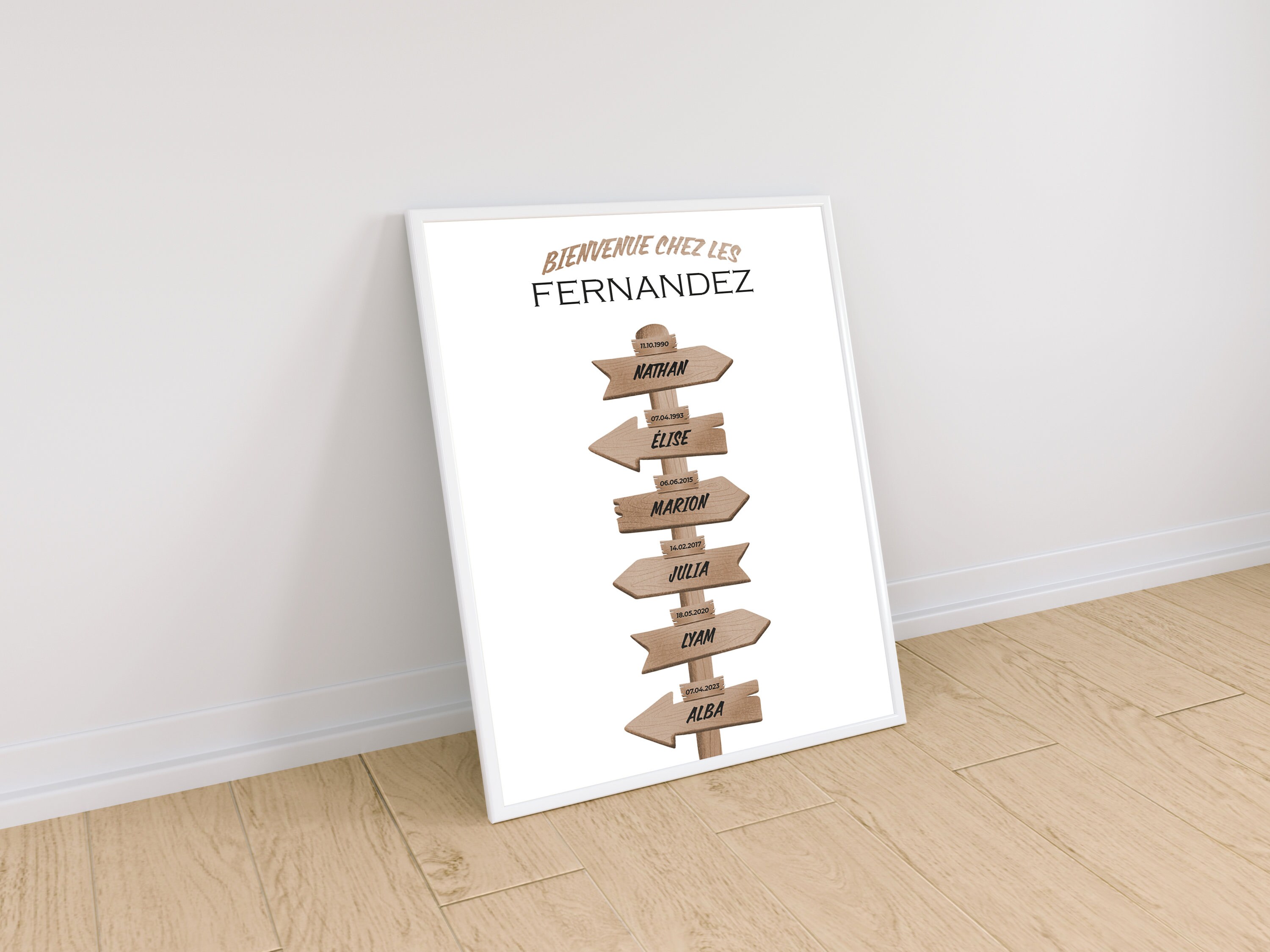 Affiche panneaux direction prénoms personnalisées un cadeau - Etsy France