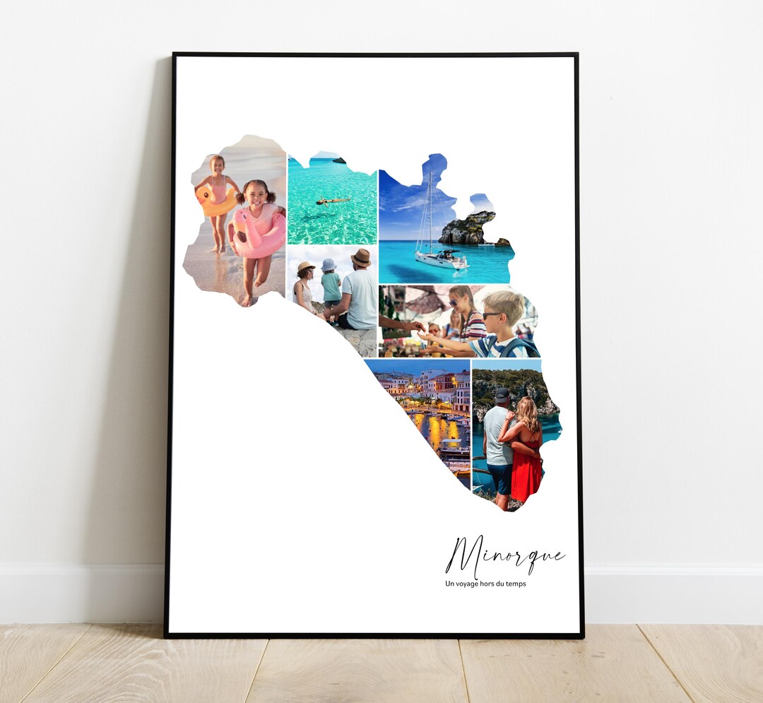 Personalized Menorca Map Poster With Photo Personalized Gift for Couple ...