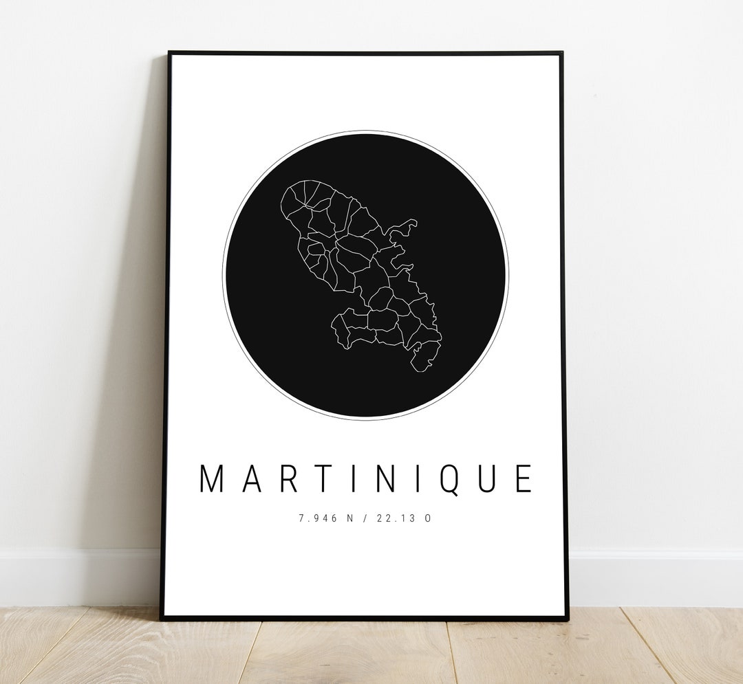 Poster Martinique Map Country Map - Etsy
