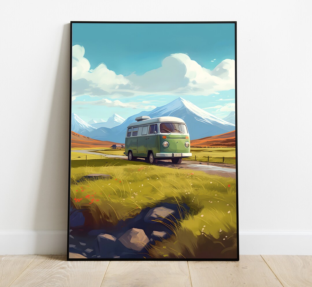 Van Life Combi Poster Printed Illustration - Wall Decoration - Gift ...