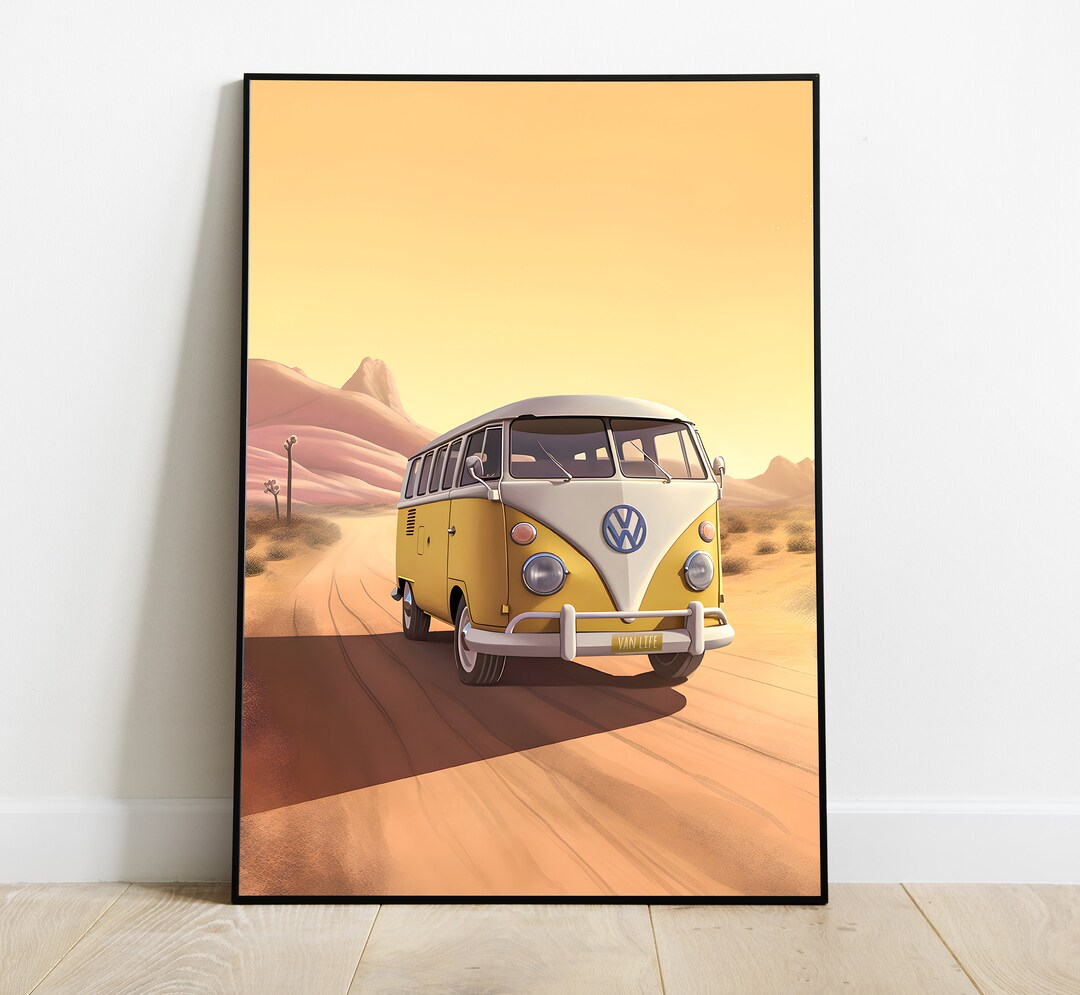 Van Life Combi Poster Printed Illustration - Wall Decoration - Gift ...