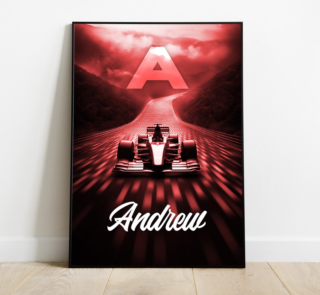 Personalized Formula 1 Poster With First Name - Personalized Poster ...