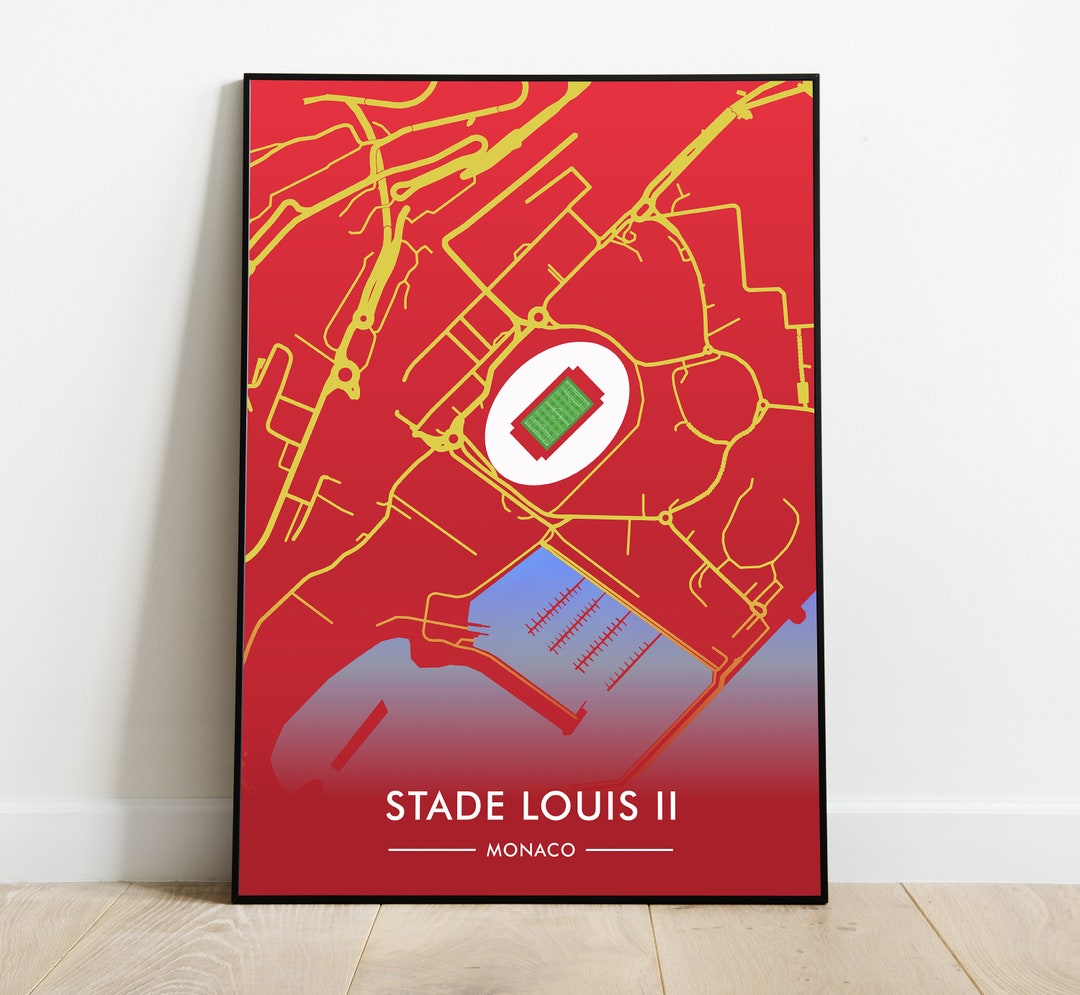 Affiche Plan du Stade Louis II - Monaco - Illustration imprimée - idée ...