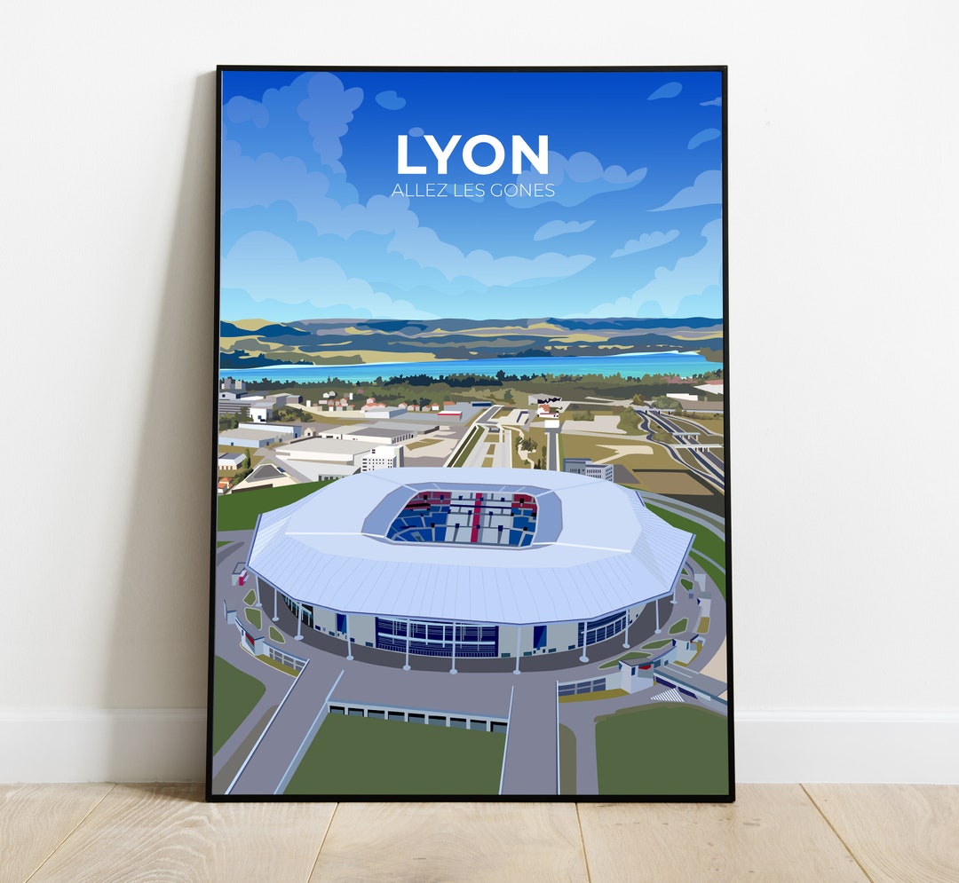 Lyon Stadium Poster Printed Illustration Ideal Gift Idea for Fans ...