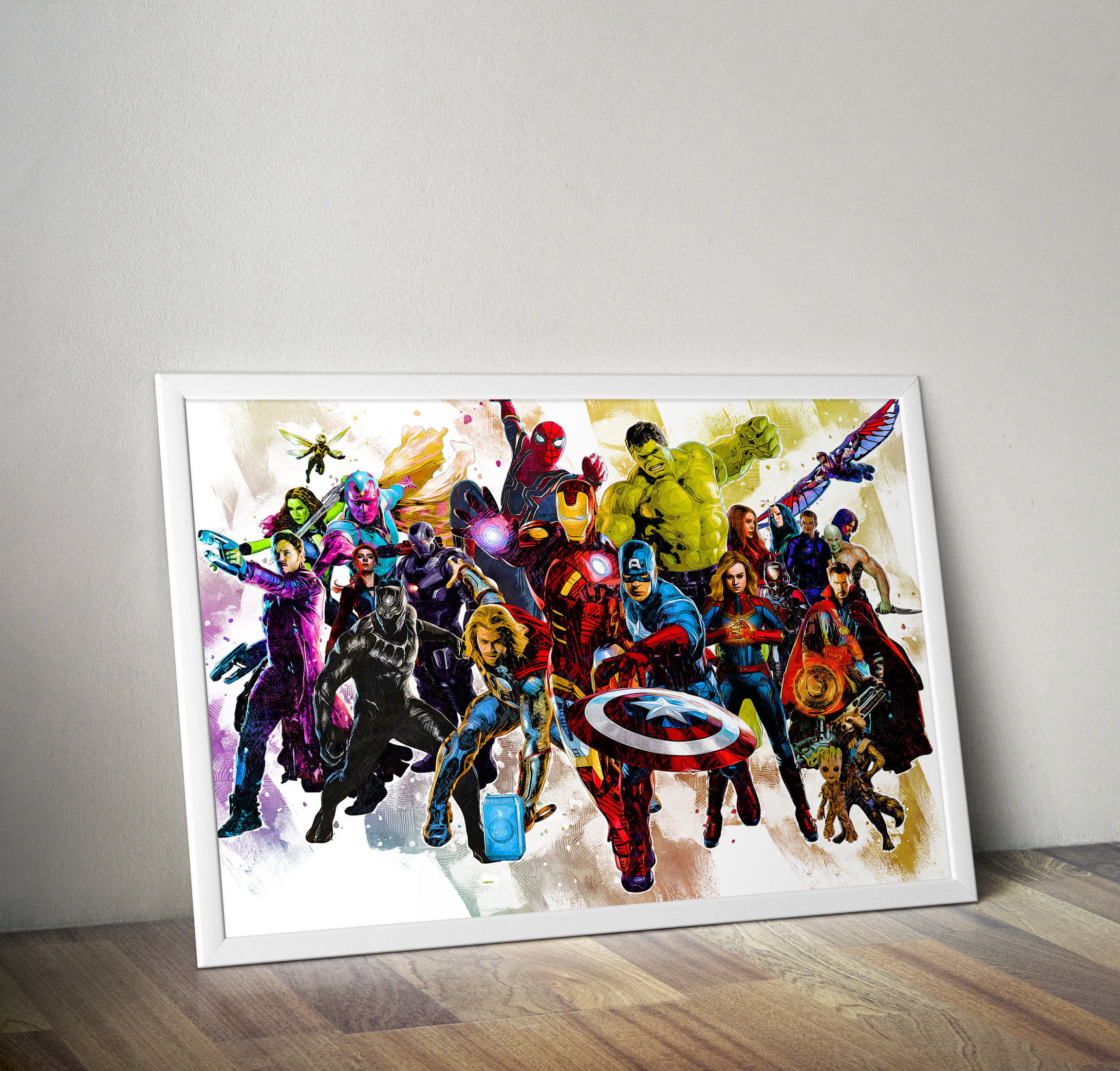 Marvel Avengers Poster Marvel Poster Gift to Offer Digital - Etsy