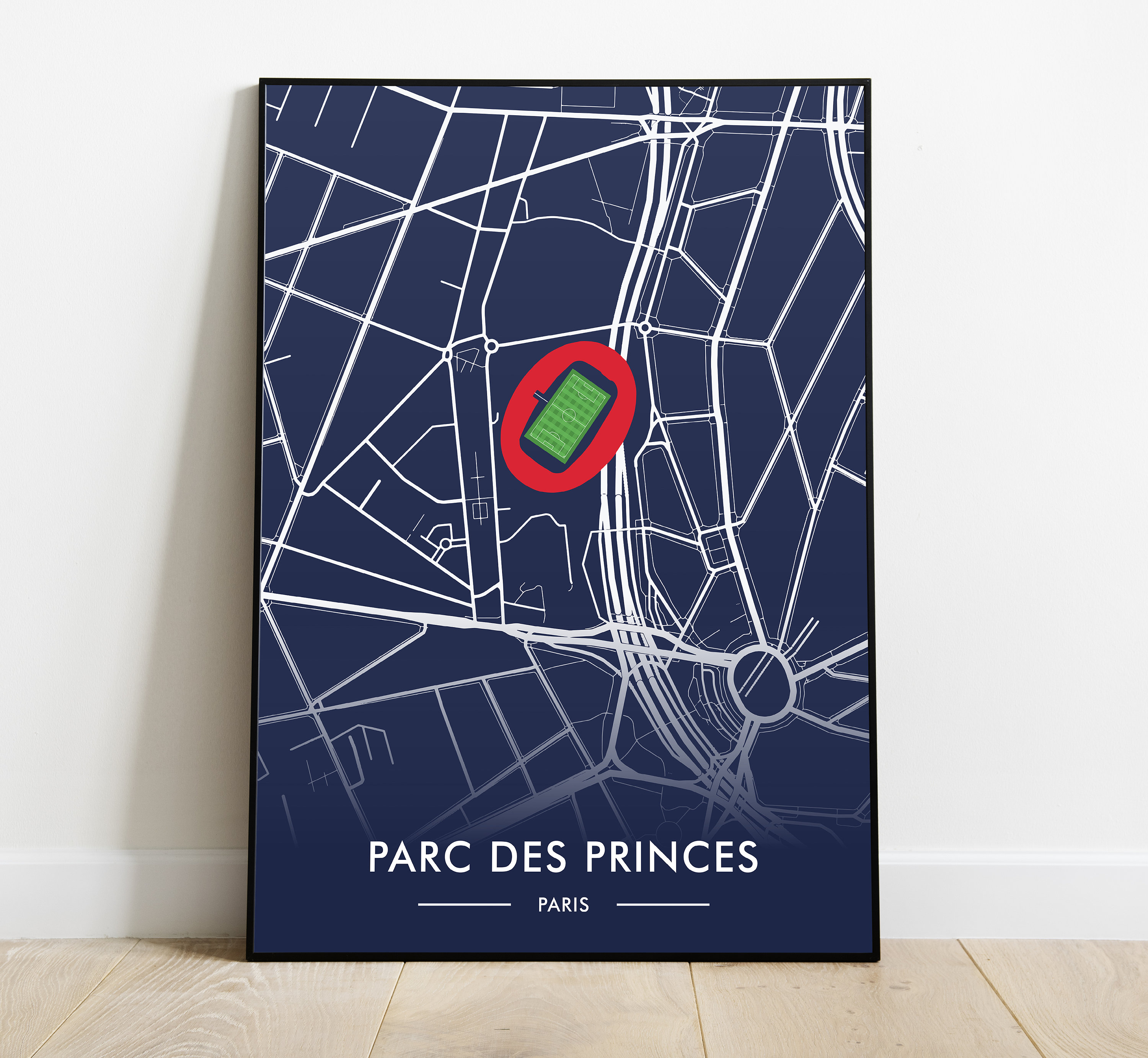 Parc Des Princes Map Poster Paris Printed Illustration Ideal Gift Idea ...