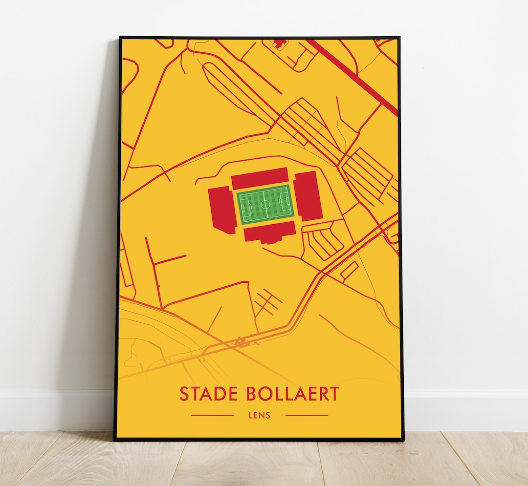 Bollaert Stadium Map Poster - Lens - Printed Illustration - Ideal Gift ...