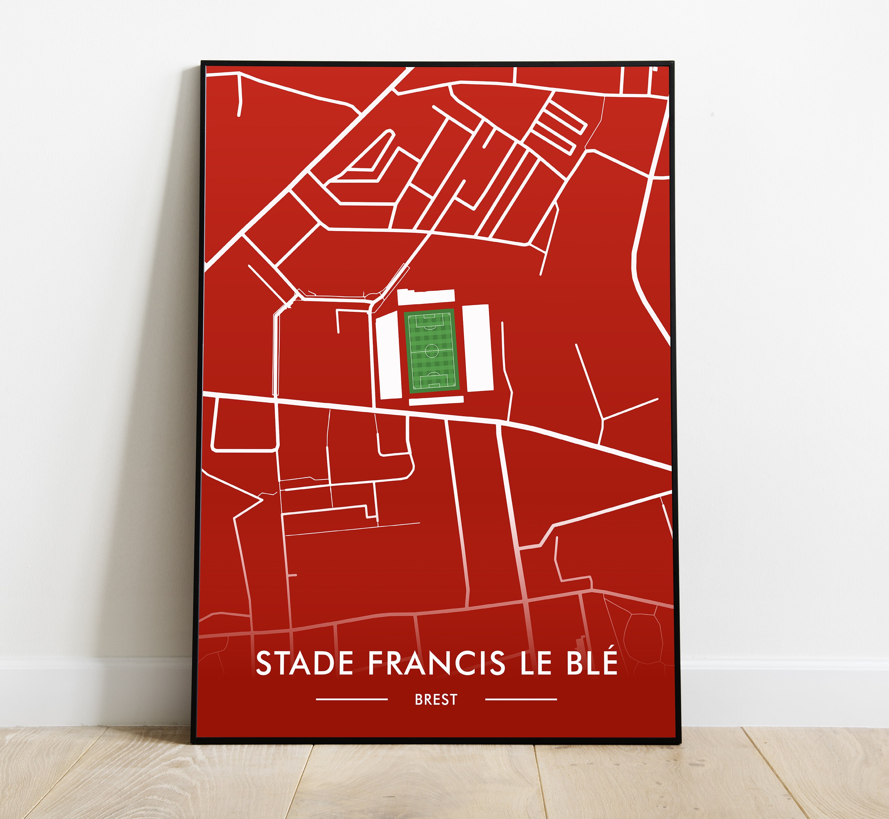 Francis Le Blé Stadium Plan Poster Brestois Stadium Printed ...