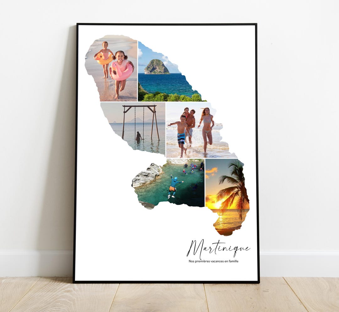 Personalized Martinique Map Poster With Photo Collage – Personalized ...