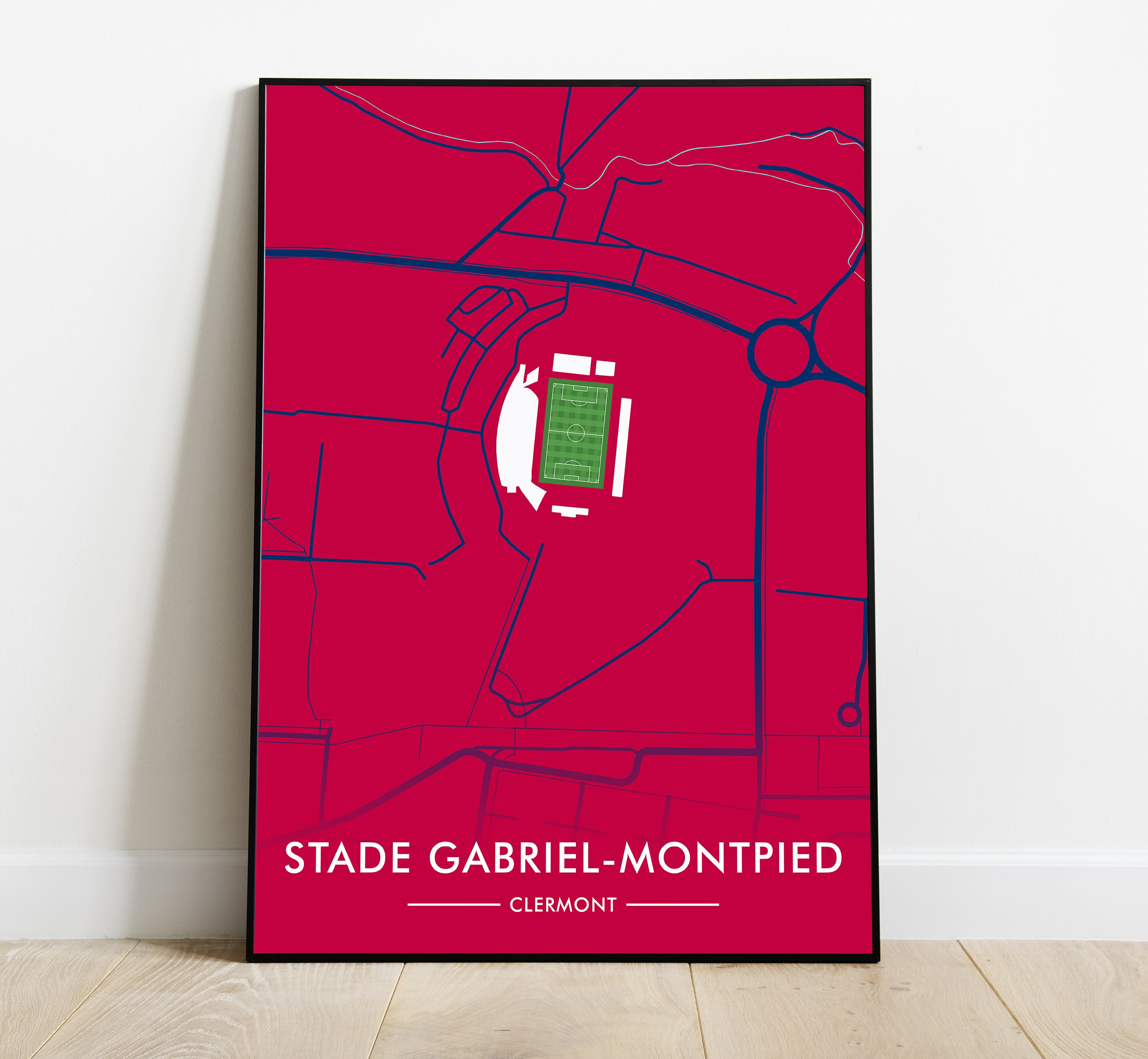Gabriel Montpied Stadium Map Poster - Clermont Foot - Printed ...