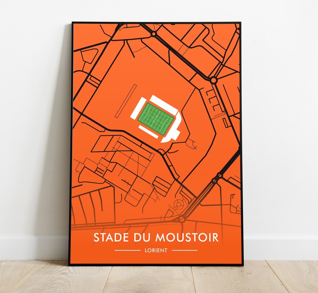 Affiche Plan du Stade du Moustoir - FC Lorient - Illustration imprimée ...