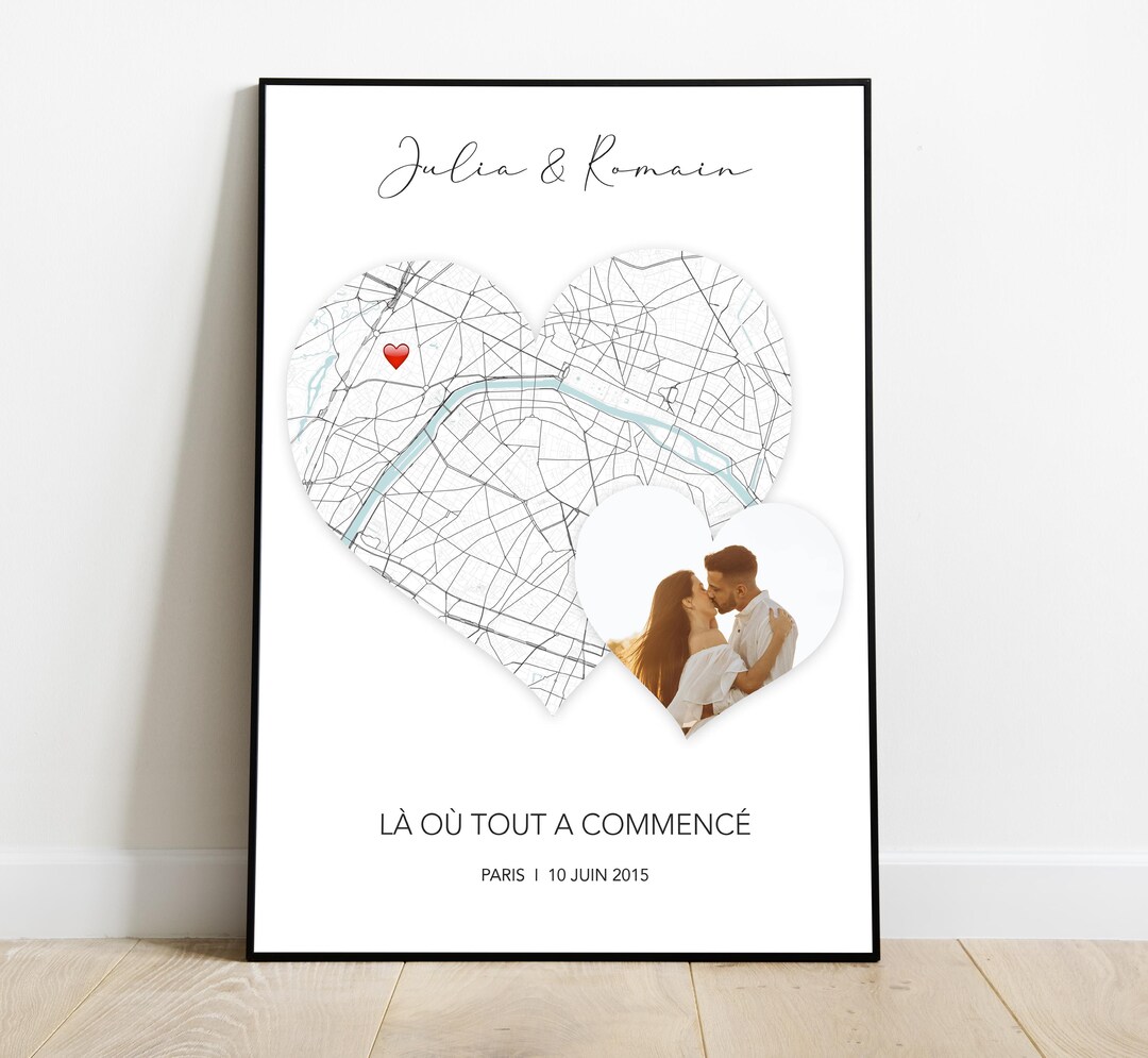 Personalized Meeting Place Poster With Photo, Date, Where It All Began ...