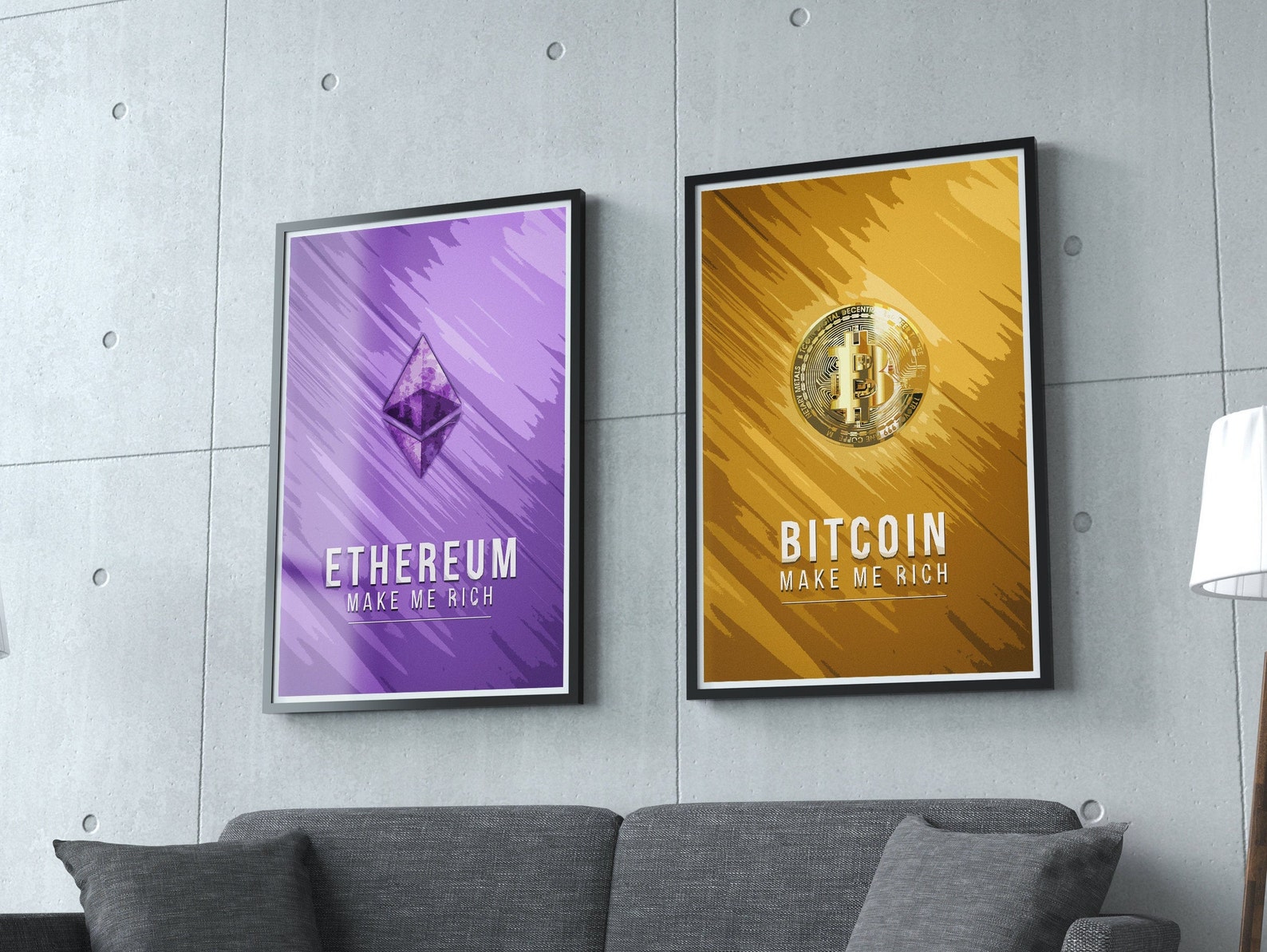 Bitcoin Art Poster Crypto Currency Illustration Interior Decoration - Etsy