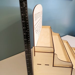 Custom Laser Engraved Display Stand: 4-tier Baltic Birch Shelves With Drawers - Etsy