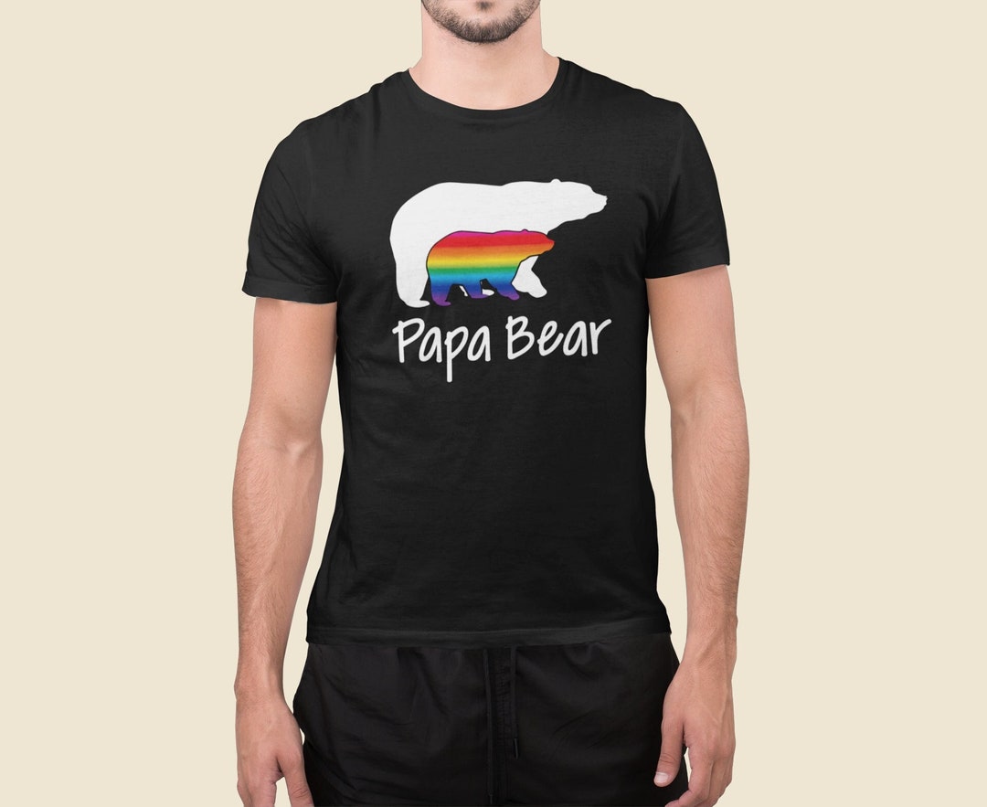 Papa Bear Shirt, Rainbow Pride Flag, Proud Dad Shirt, Ally Shirt, LGBTQ ...