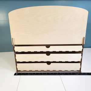 Custom Laser Engraved Display Stand: 4-tier Baltic Birch Shelves With Drawers - Etsy