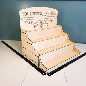 Custom Laser Engraved Display Stand: 4-tier Baltic Birch Shelves With Drawers - Etsy
