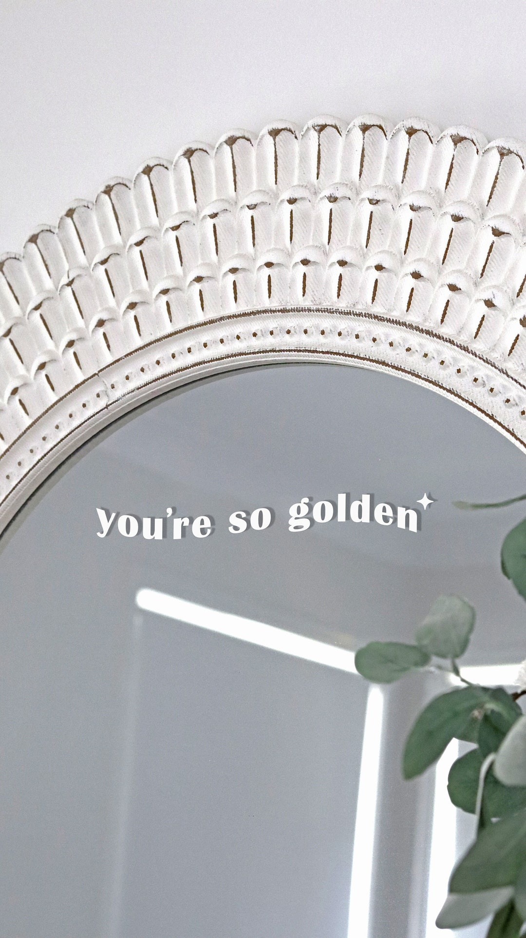 You're so Golden Positive Mirror Sticker in White and Black - Etsy