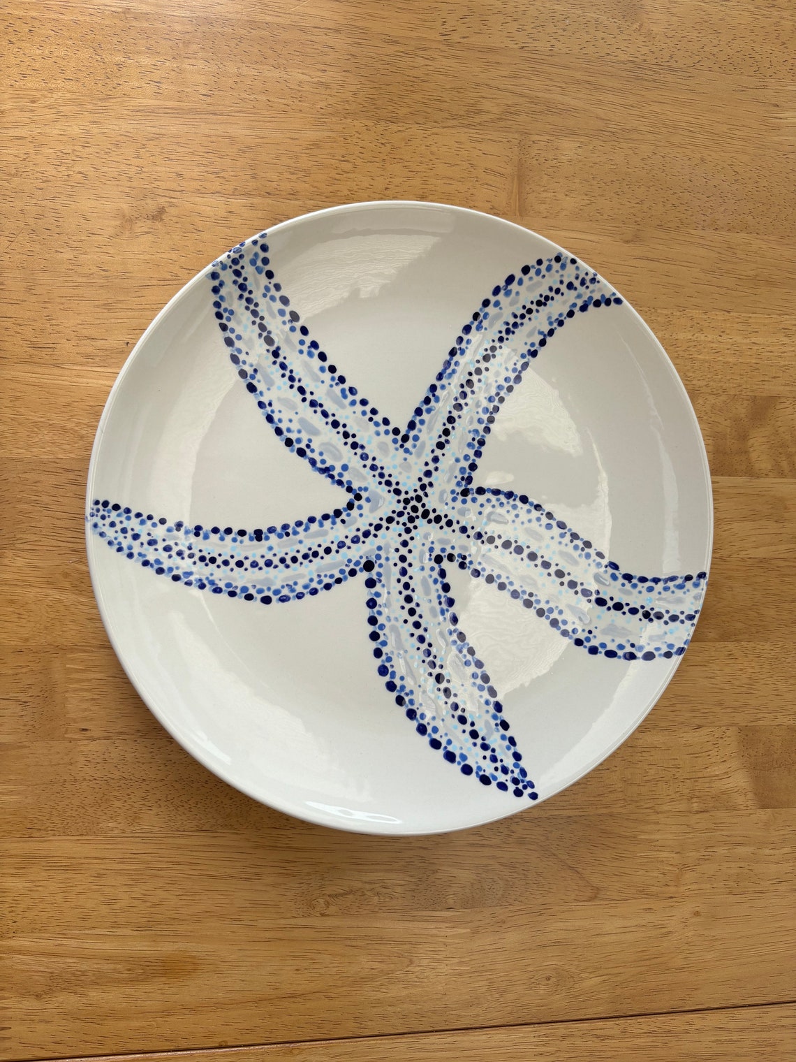 Blue Starfish Hand Painted Plate | Cornish Art | - Etsy