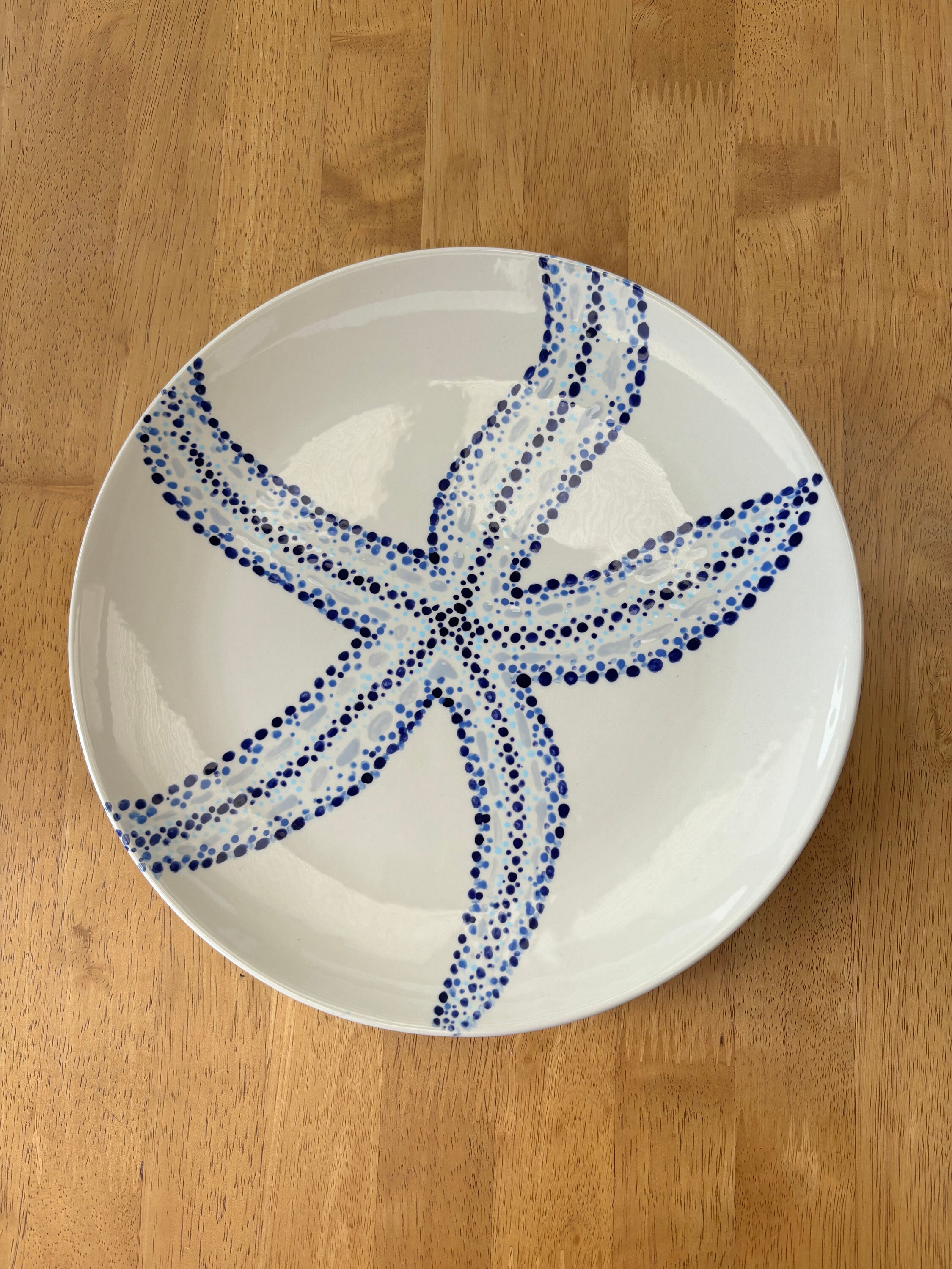 Blue Starfish Hand Painted Plate | Cornish Art | - Etsy