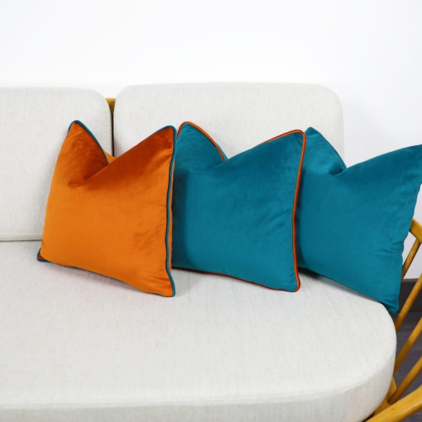 Orange and Teal Cushion Covers - Etsy