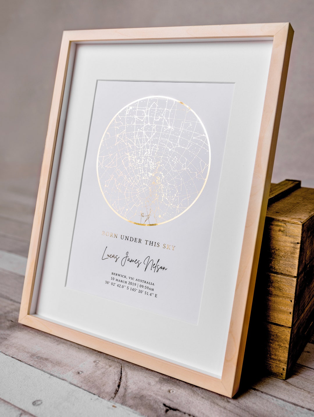 Framed Foiled Custom Star Map A3, A4 A5 | Anniversary | Baby Gift ...