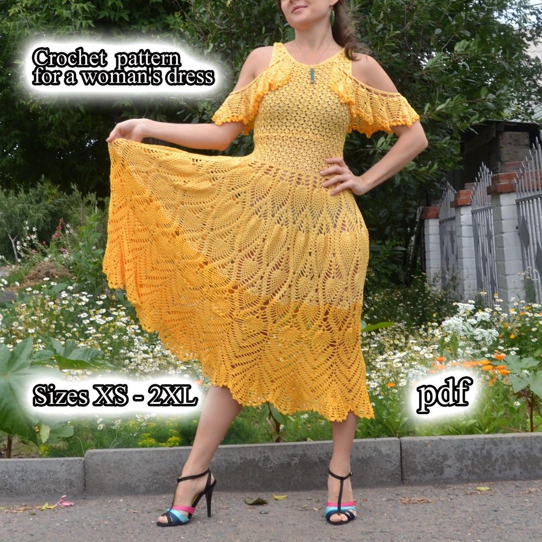 Crochet Dress Pattern Adult Crochet Dress Pattern Women - Etsy